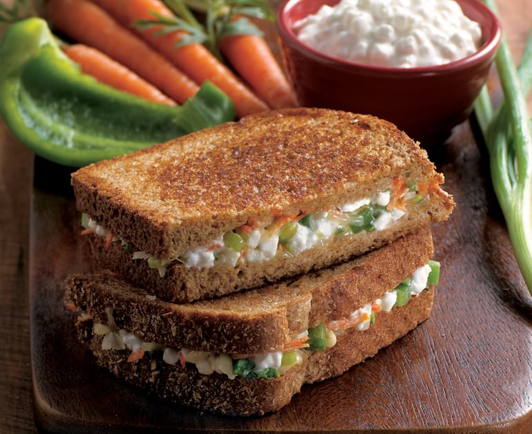 Garden Grilled Cheese Sandwich Recipe With Cottage Cheese Daisy Brand Garden Grilled Cheese Sandwich Recipe With Cottage Cheese Daisy Brand