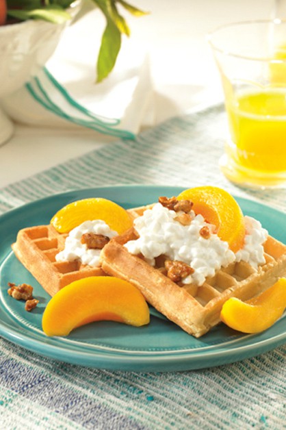 Peach Waffles - Daisy Brand - Sour Cream & Cottage Cheese