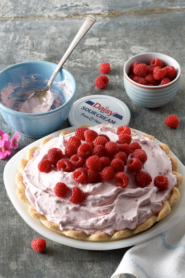 Raspberry Cream Pie Recipe with Sour Cream - Daisy Brand